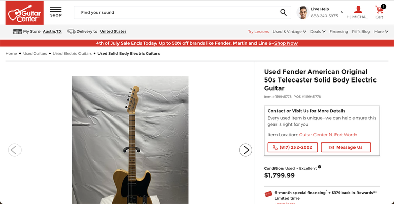 Buying a Used Guitar Online from Guitar Center | Equipboard