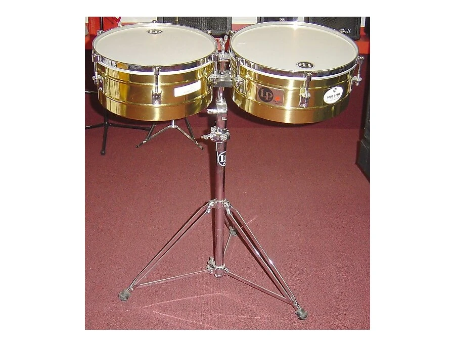 LP LP257-B Tito Puente Signature 14" / 15" Brass Timbales w/ Stand ...