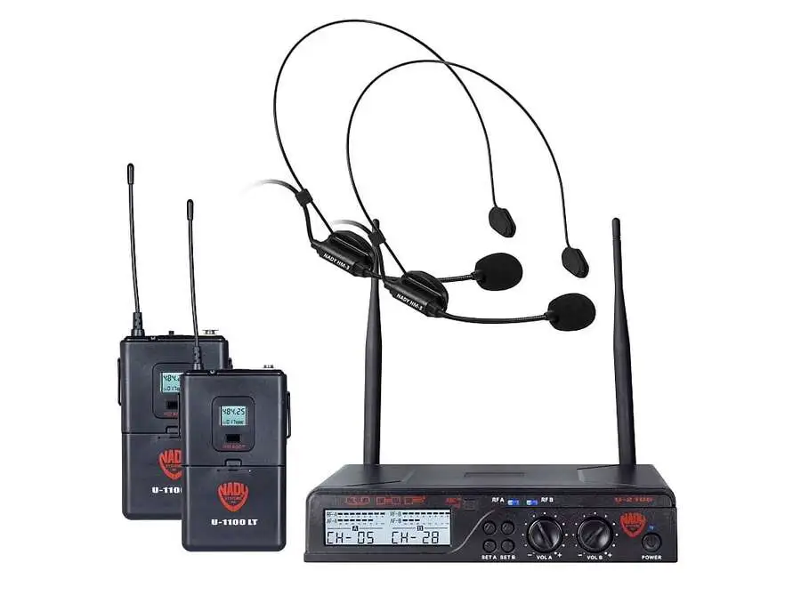 Nady U-2100 HM3 Dual UHF Wireless System with Headset Microphone - What ...