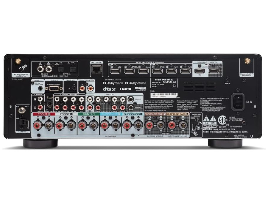 Marantz Cinema 60 7.2-channel 100-watt AV Receiver with 8K and 6 HDMI ...