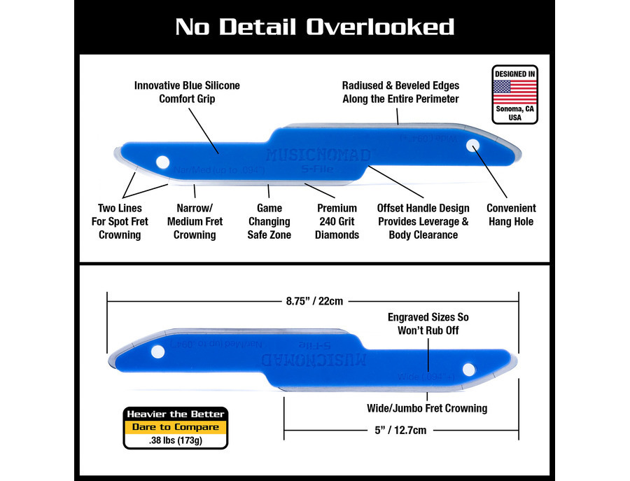 MusicNomad S-File Safe Zone Fret Crowning File - What To Know & Where ...