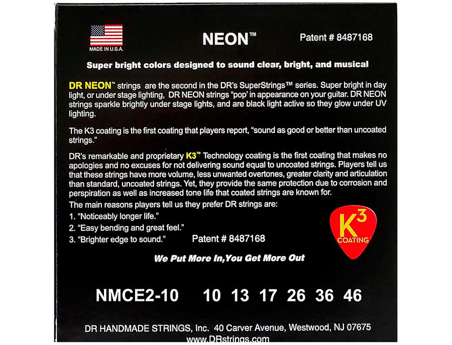 DR Strings Hi-Def NEON Multi-Color Medium Electric Guitar Strings (10 ...