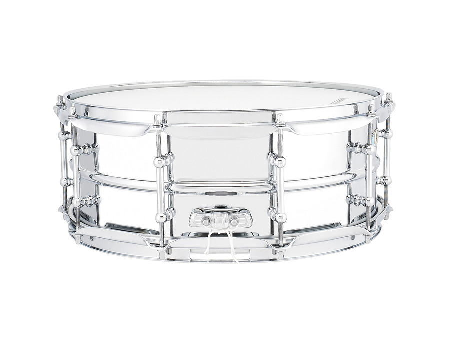 Ludwig LU5514SL Supralite 5.5x14" 10-Lug Steel Snare Drum with P88I ...