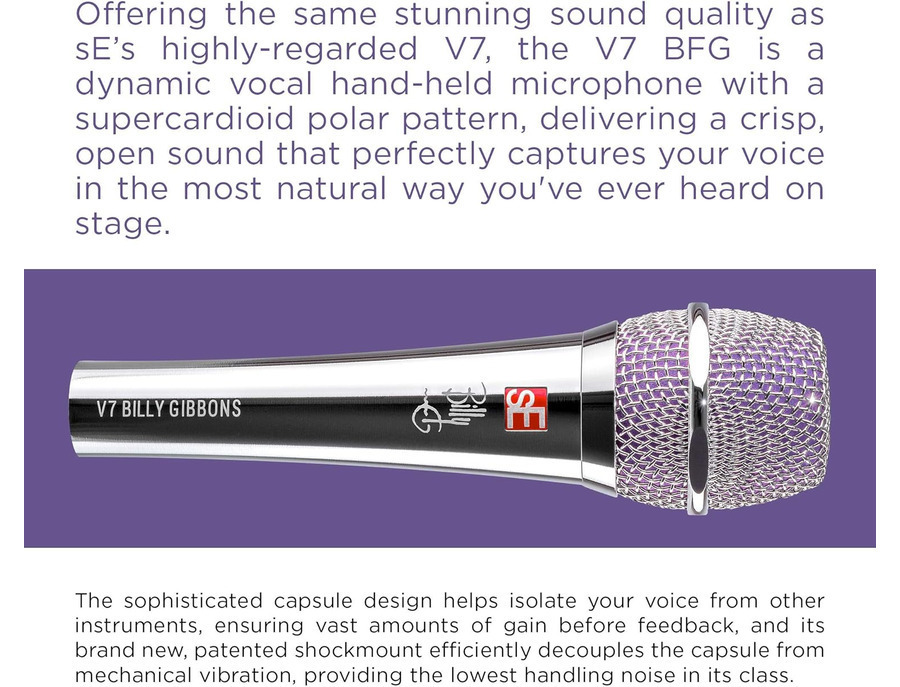 sE Electronics V7 BFG Billy Gibbons Signature Edition - What To Know ...