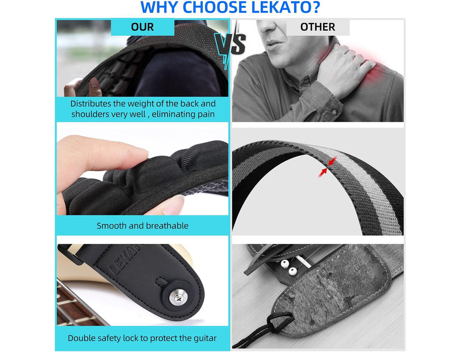 Lekato air cell wide guitar strap - What To Know & Where To Buy ...